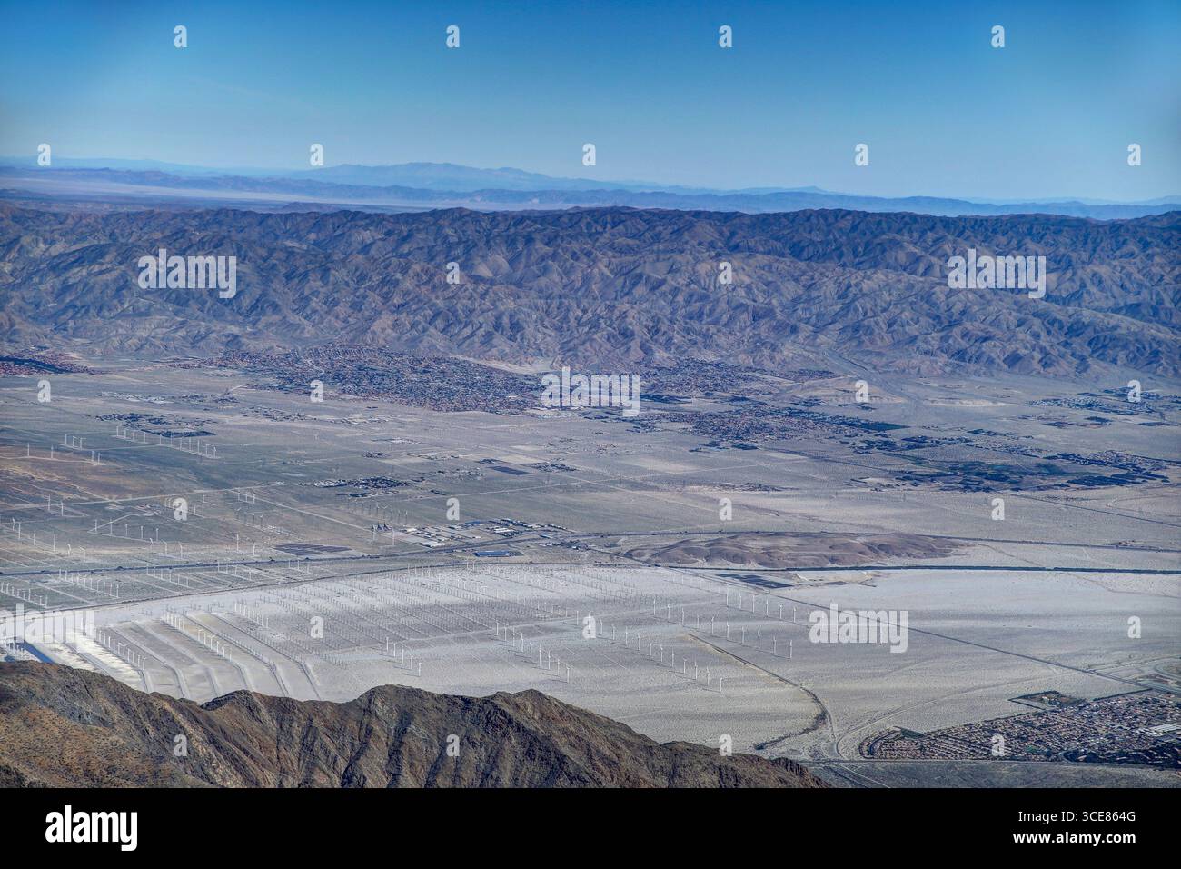 Aerial views of Coachella Valley from the top of the gondola in Palm ...