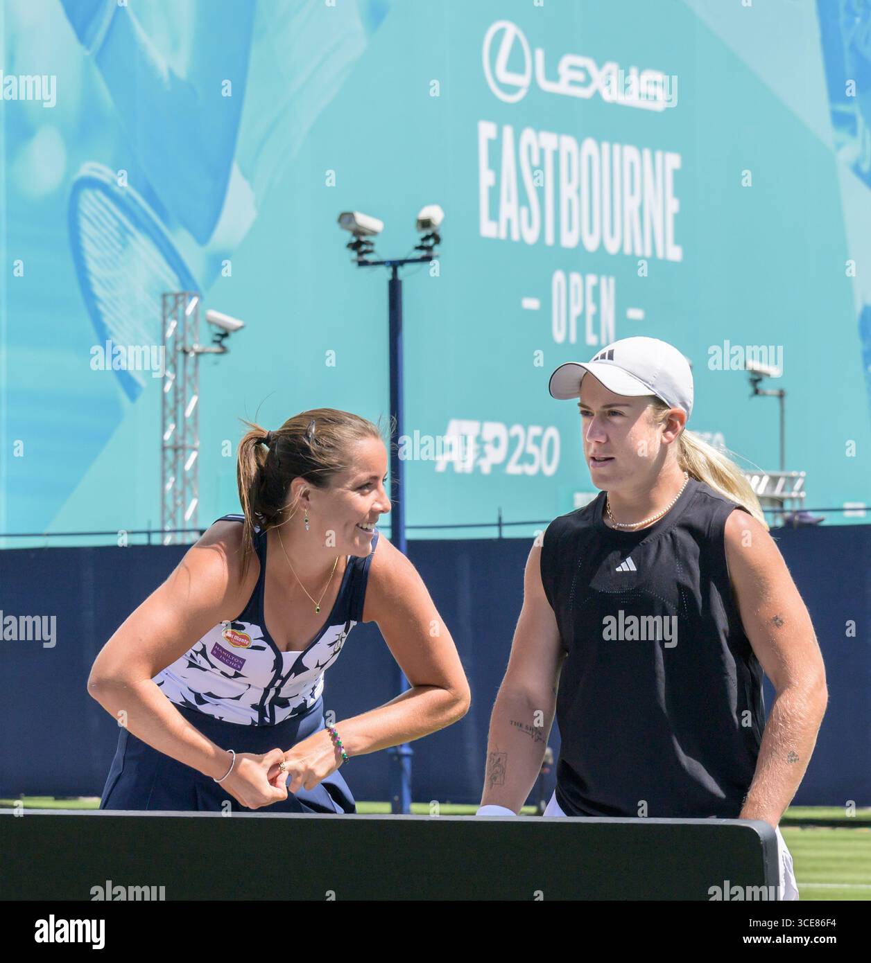 Jodie Burrage (GBR) and Sonay Kartal (GBR) playing in the doubles at ...