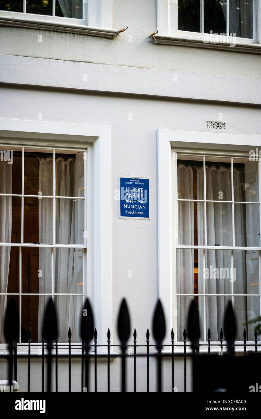 Hubert Parry blue plaque, Kensington Square, built from 1692 ...