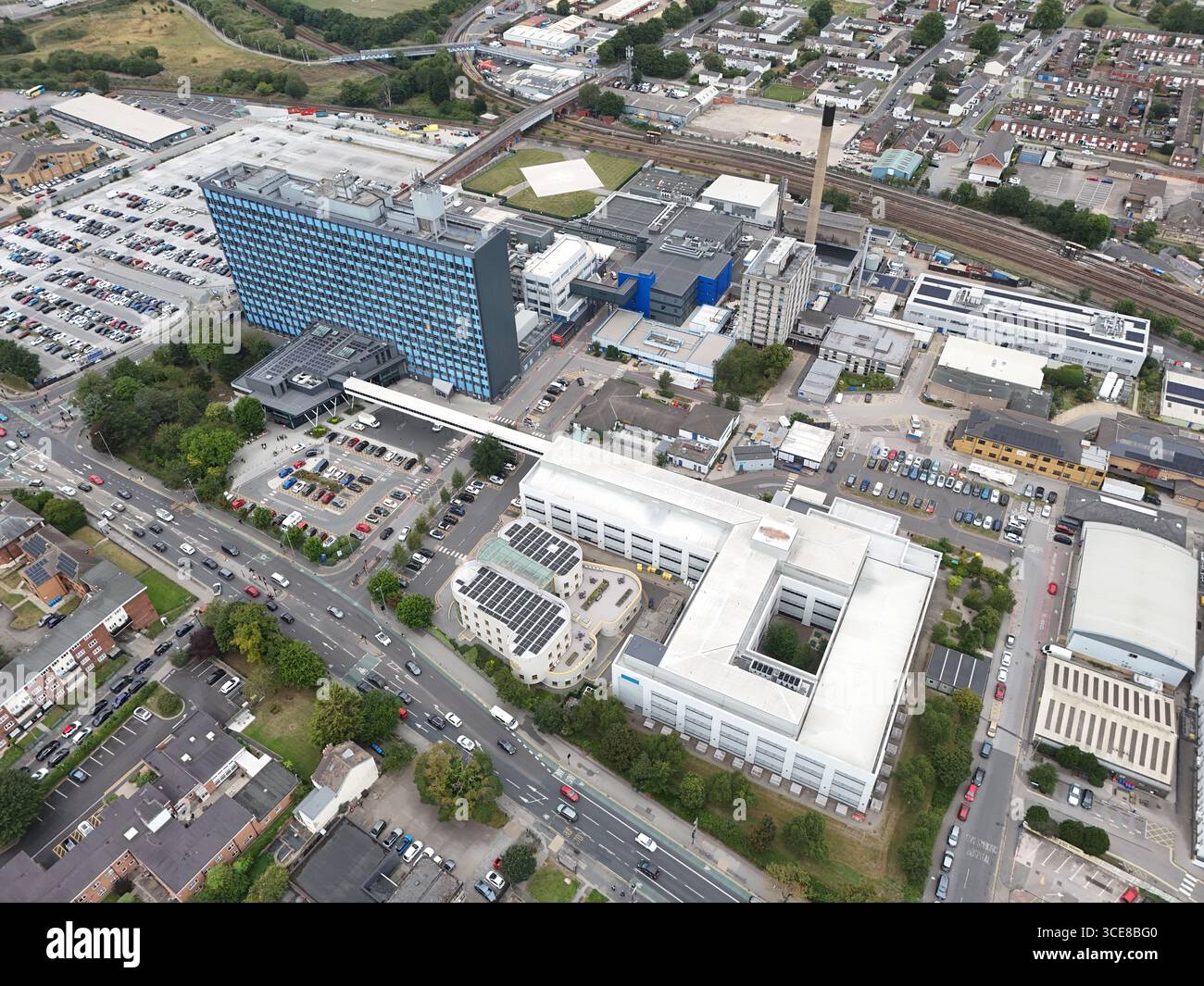 aerial view of aerial view of Hull Royal infirmary, Hull University ...