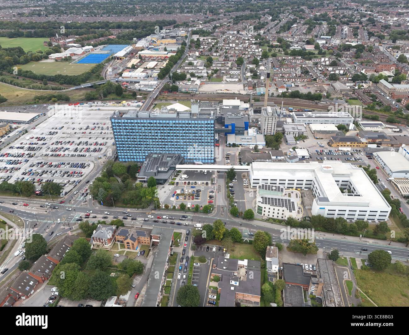 aerial view of aerial view of Hull Royal infirmary, Hull University ...
