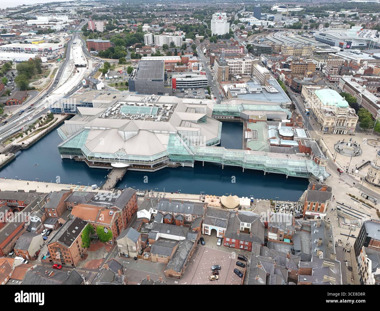 aerial view of A63 Castle Street dual carriageway road improvements ...