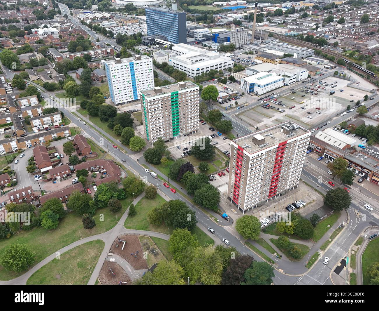 aerial view of aerial view of Hull Royal infirmary, Hull University ...