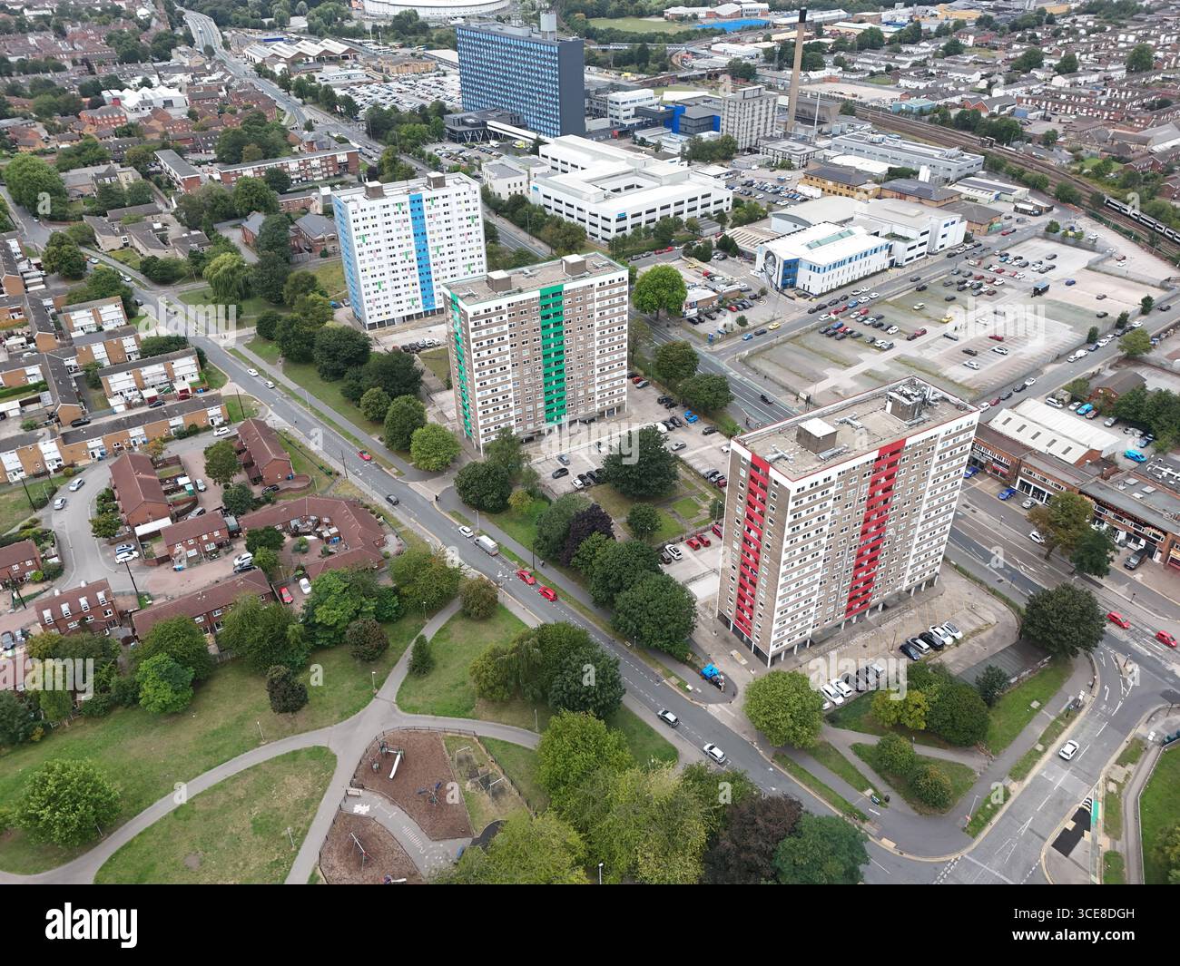 aerial view of aerial view of Hull Royal infirmary, Hull University ...