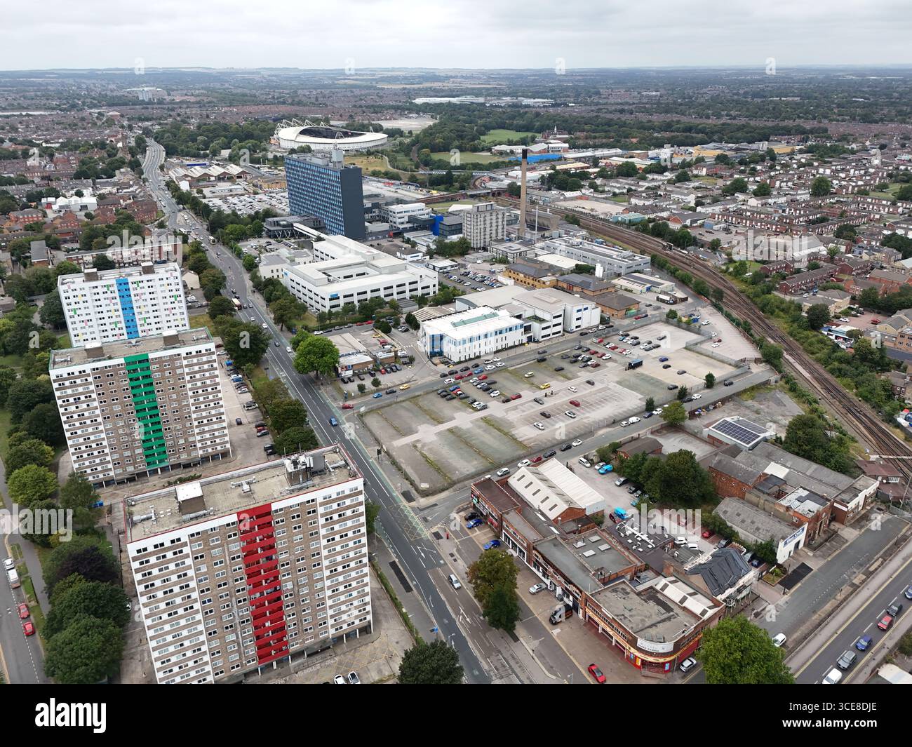 aerial view of aerial view of Hull Royal infirmary, Hull University ...