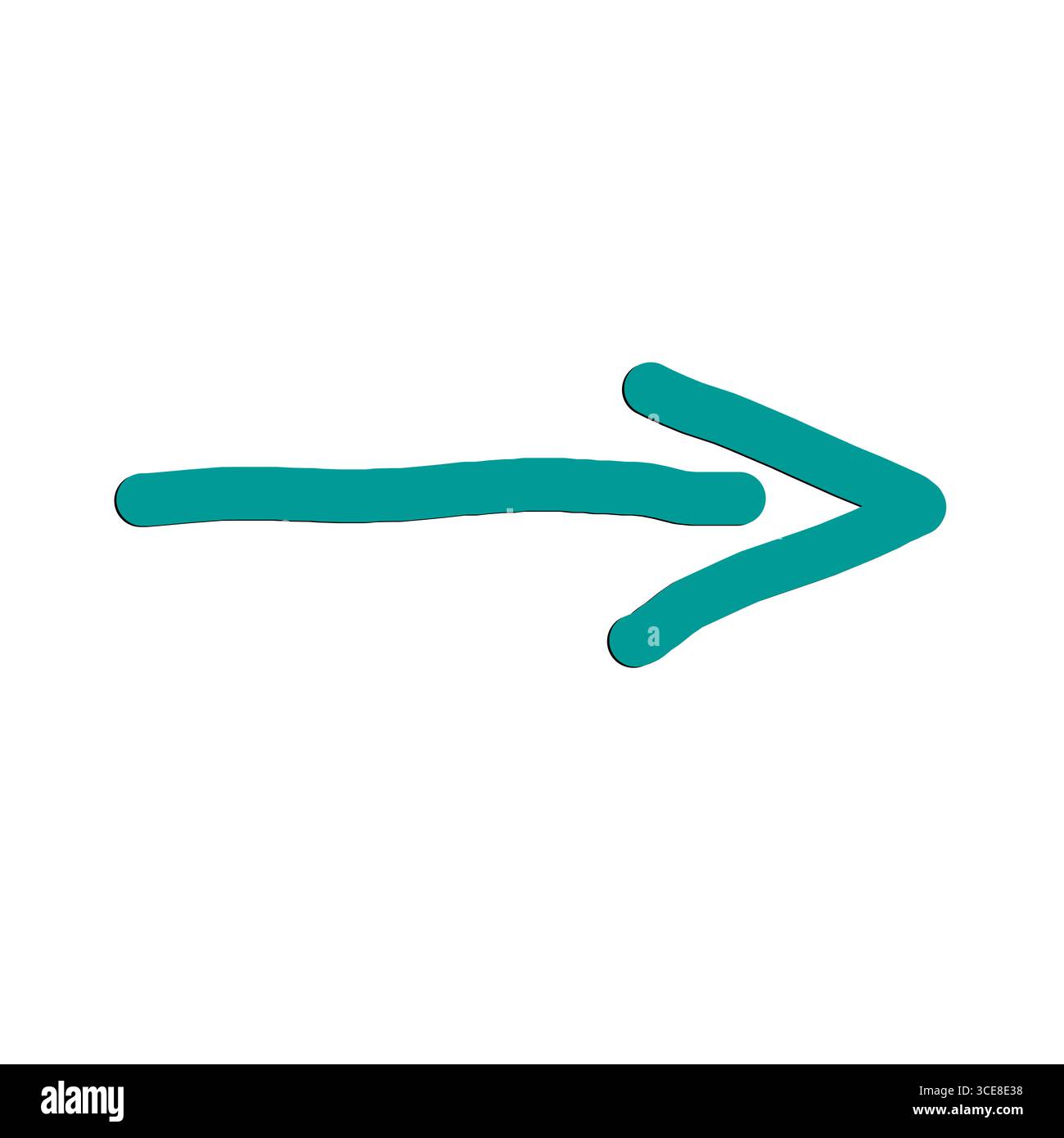 Light blue arrow sketch. Line and icon in hand-drawn style. Vector ...