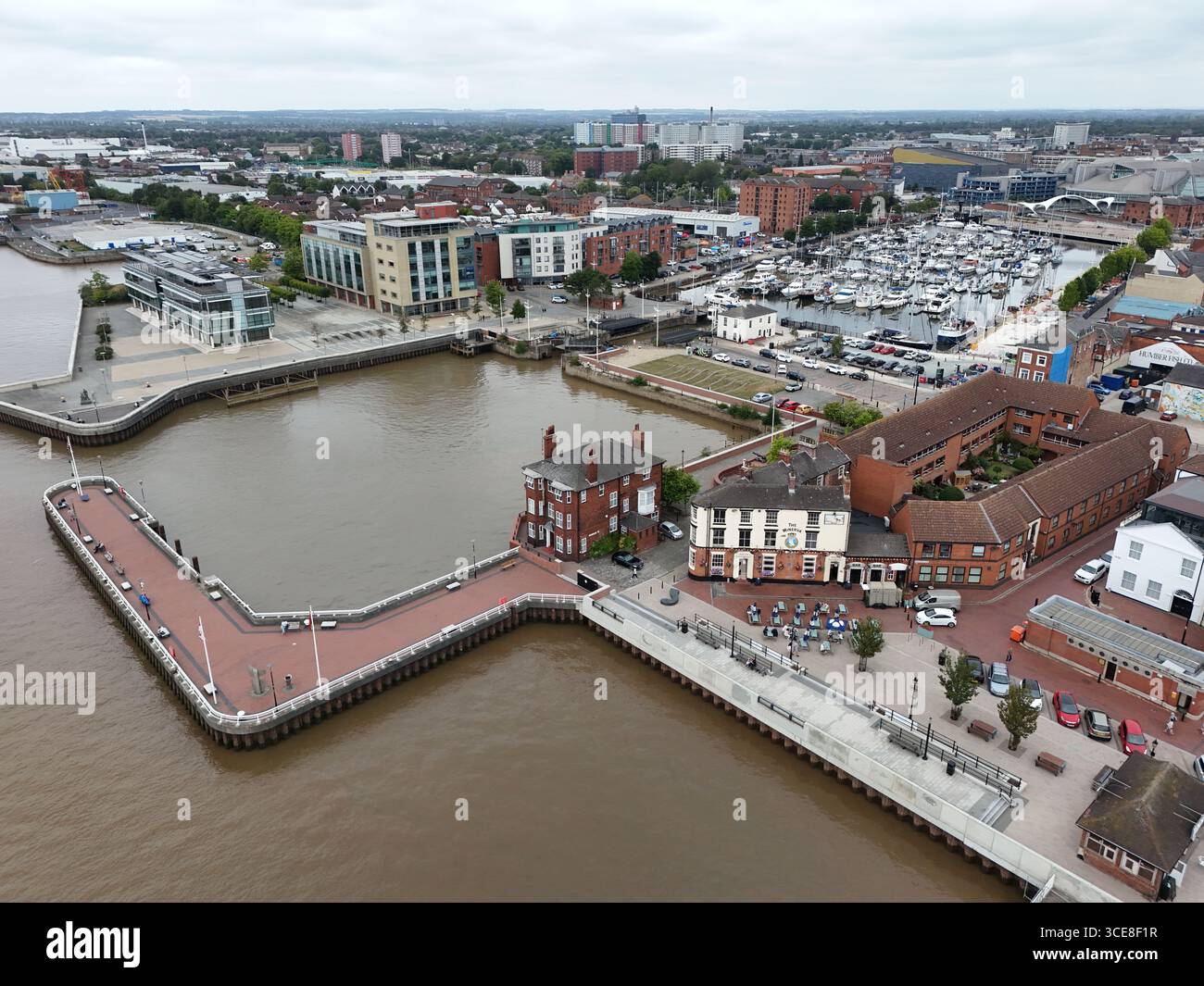 Aerial view of Humber Dock and railway dock Marina, Hull Marina ...