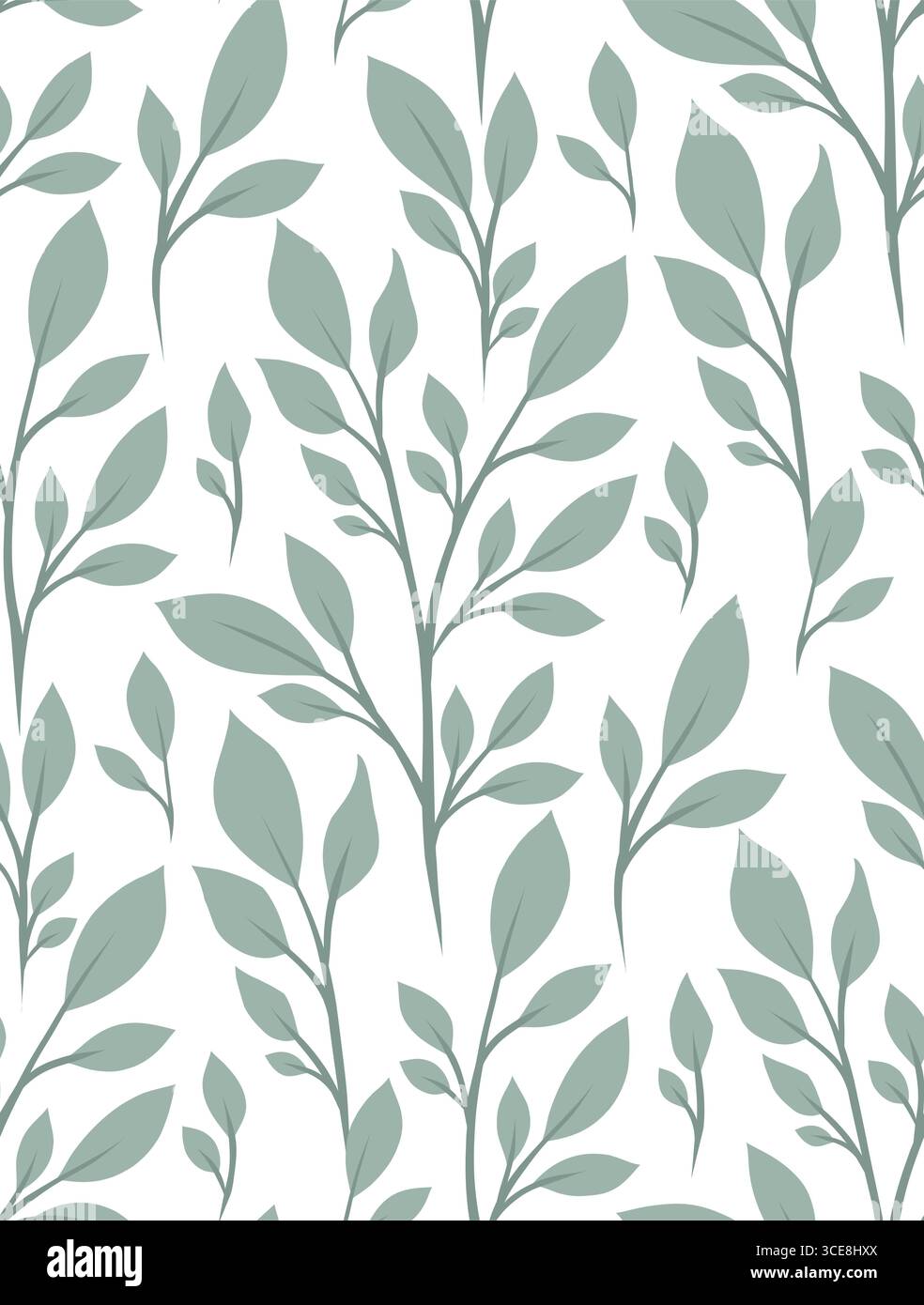 Vector seamless pattern with growing plants in minimal flat style ...