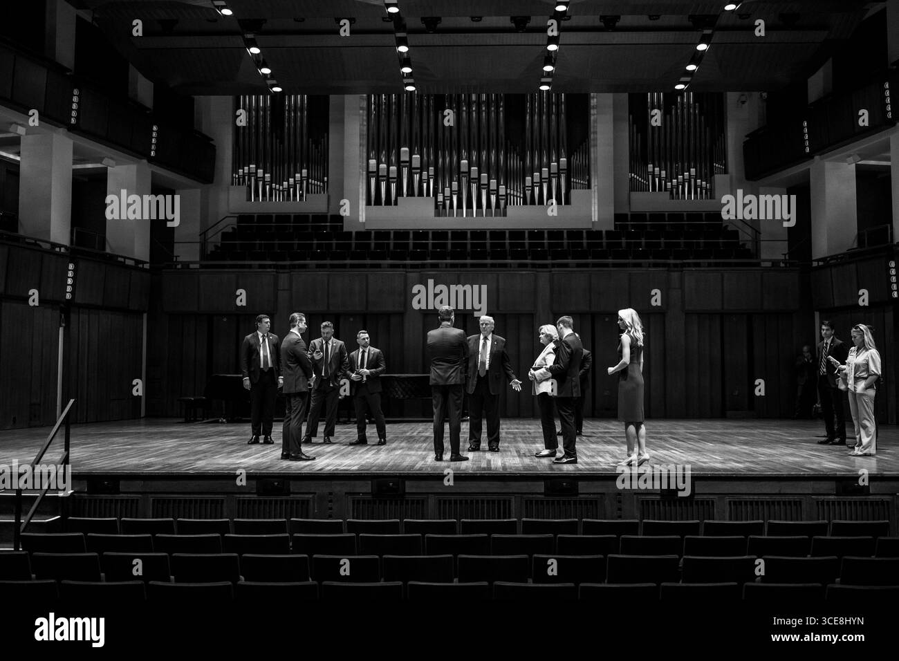 President Donald Trump tours the John F. Kennedy Center for the ...