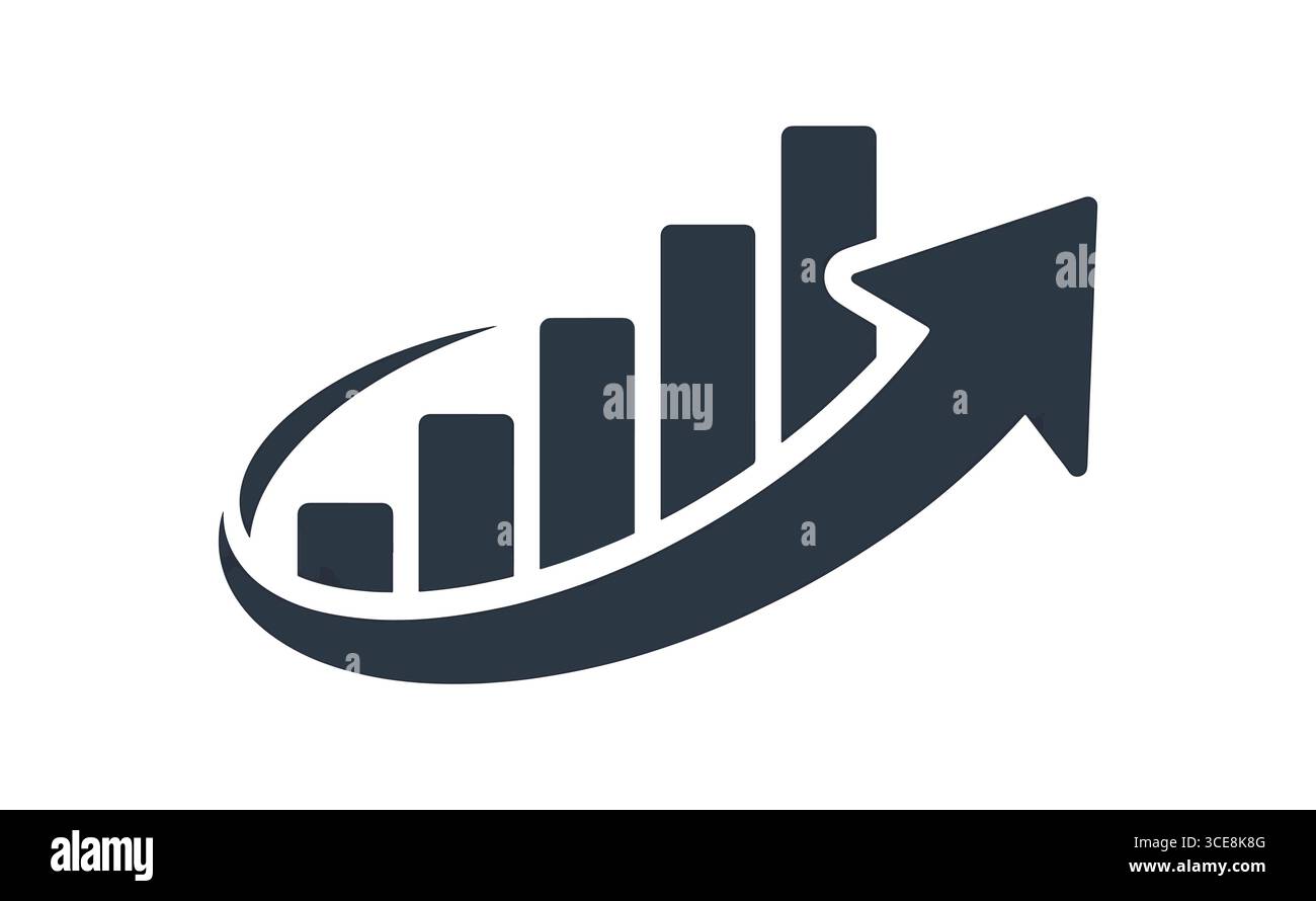 Vector increasing business graph Cut Out Stock Images & Pictures - Alamy