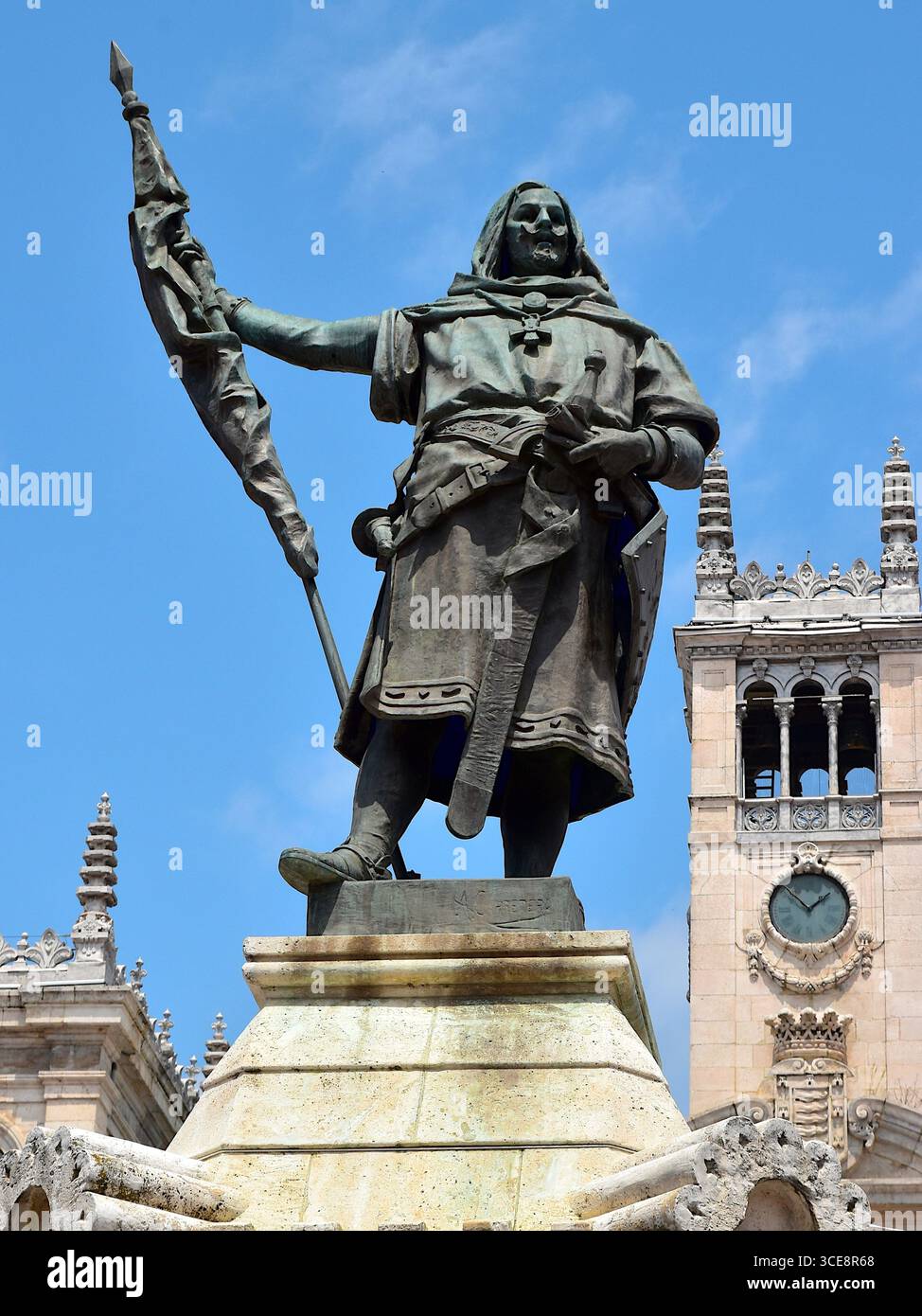 The statue of Count Pedro Ansúrez in the Plaza Mayor of Valladolid ...