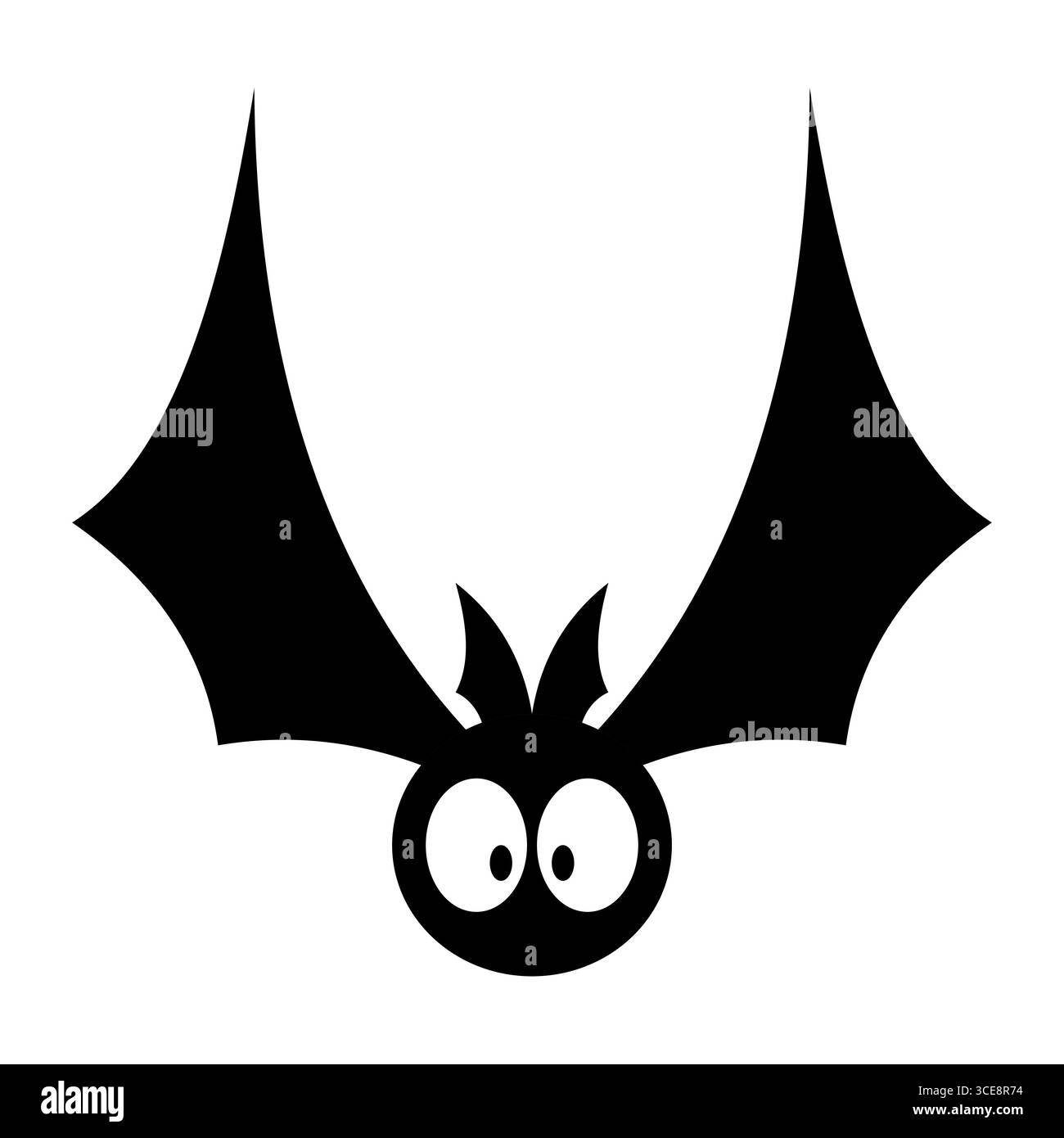 Cute Cartoon Bat with Spread Wings Vector. Perfect for Halloween decorations, party invitations ...