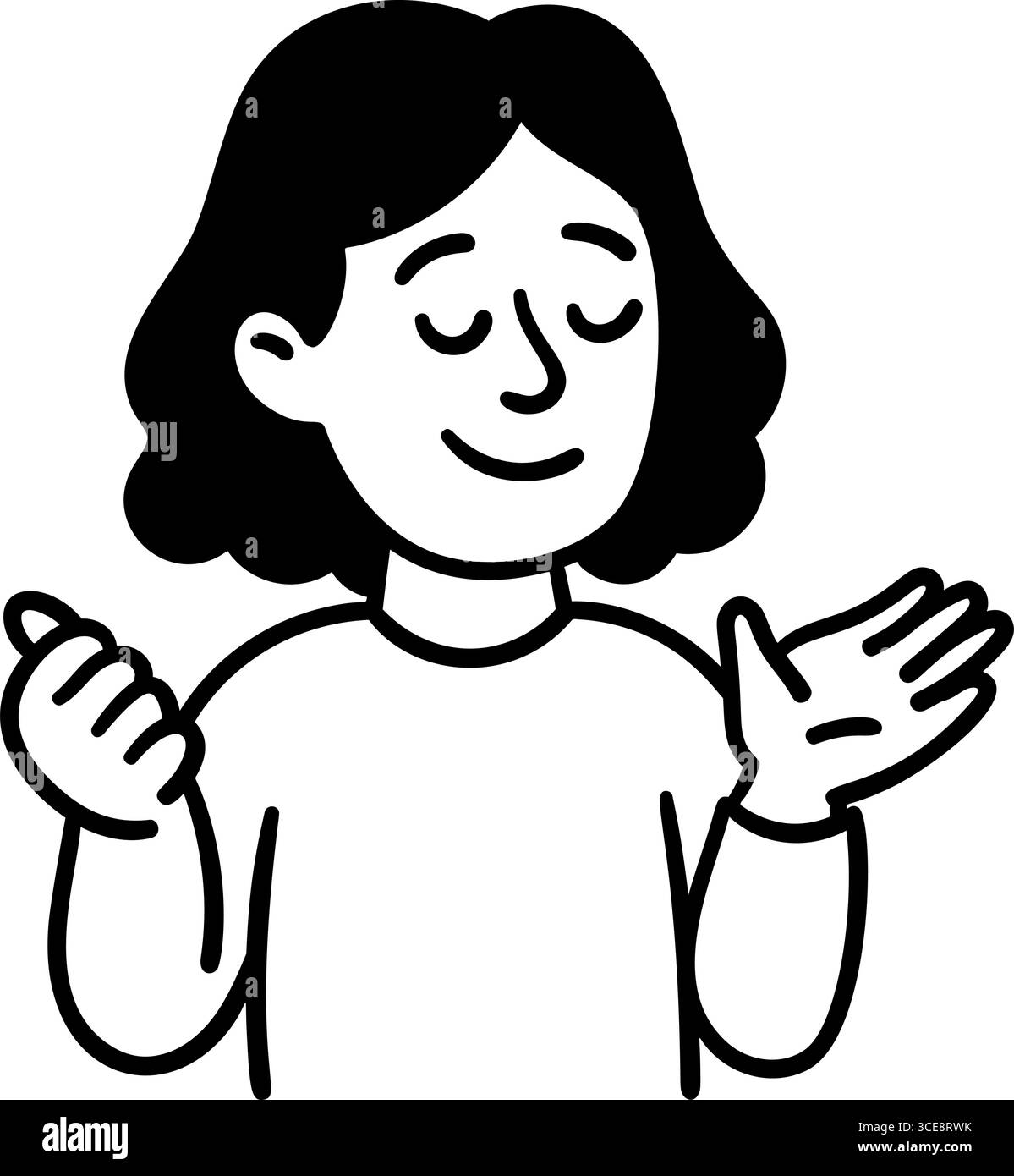 Confused young woman shrugging Black and White Stock Photos & Images ...