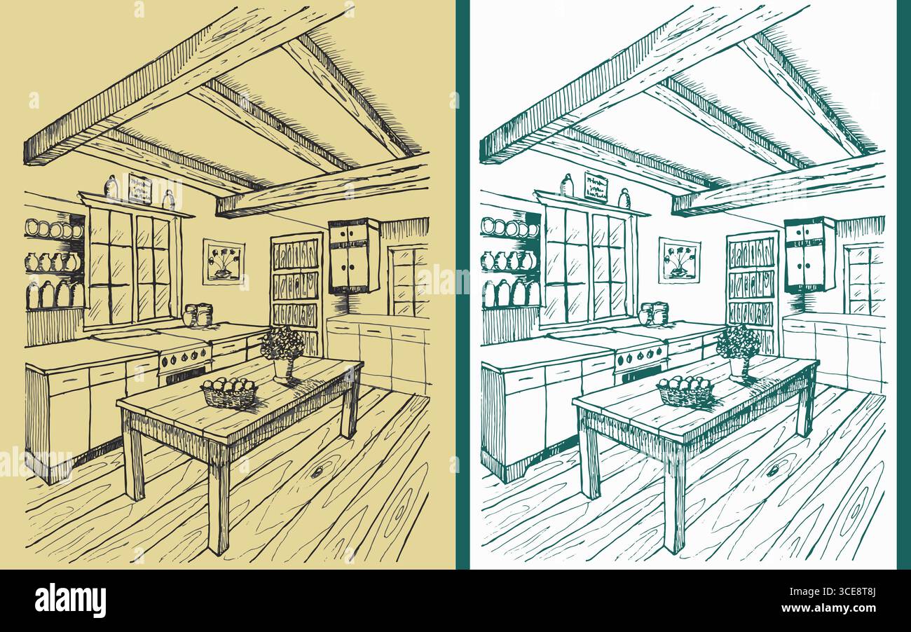 Rustic kitchen eggs Stock Vector Images - Alamy