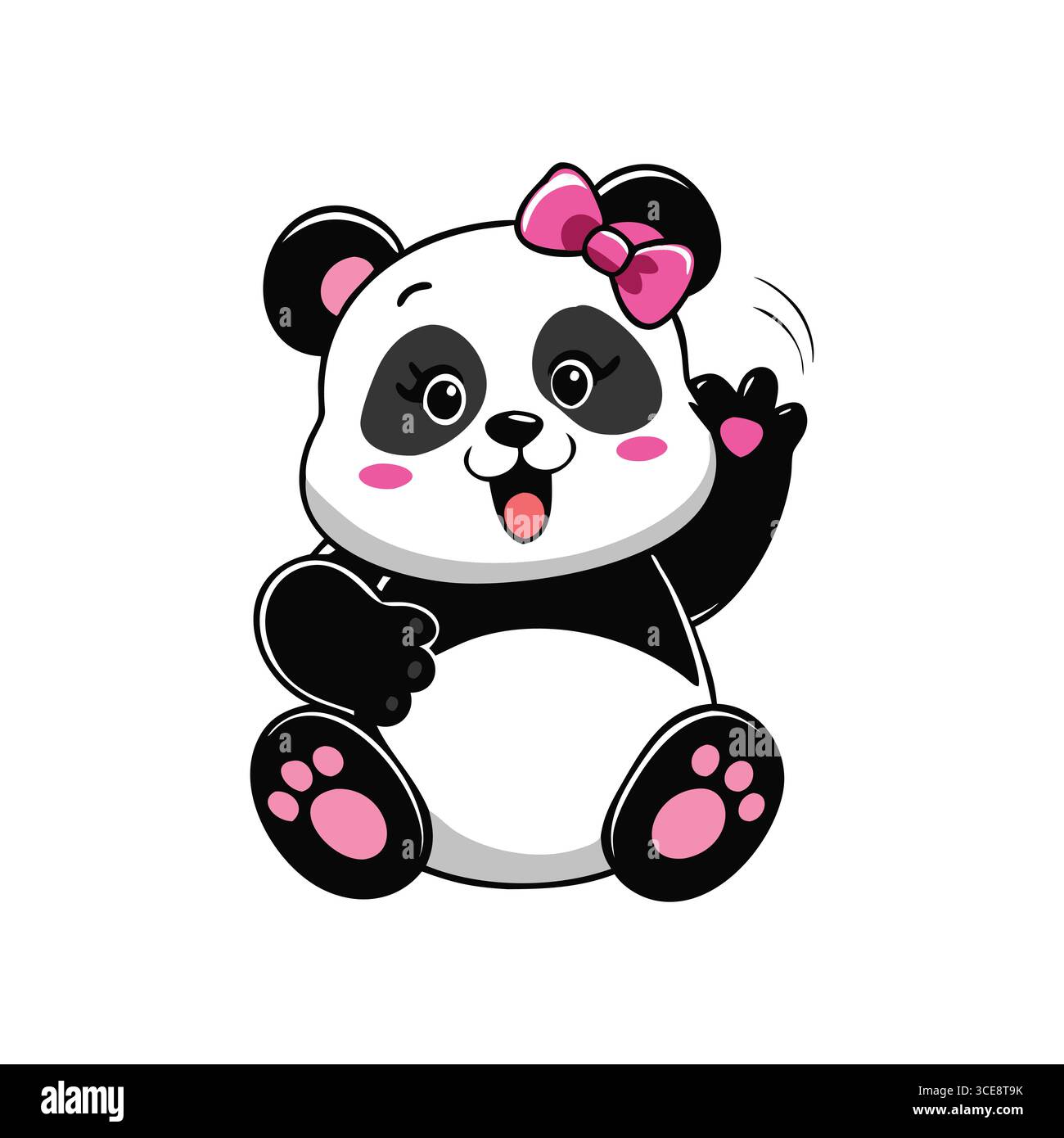 Adorable animal character waving Stock Vector Images - Alamy