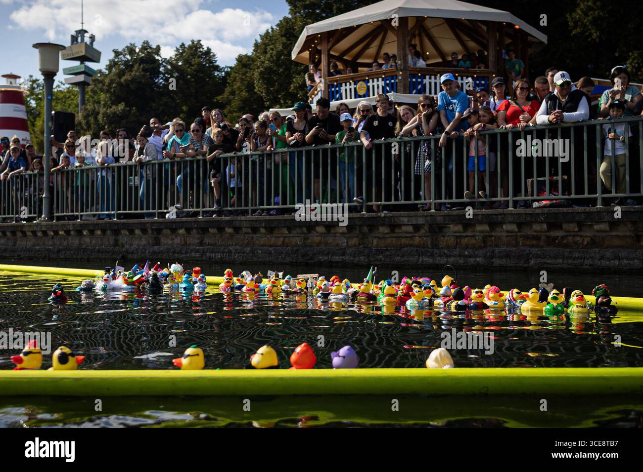 Hanover, Germany. 16th Aug, 2025. Differently designed yellow rubber ...