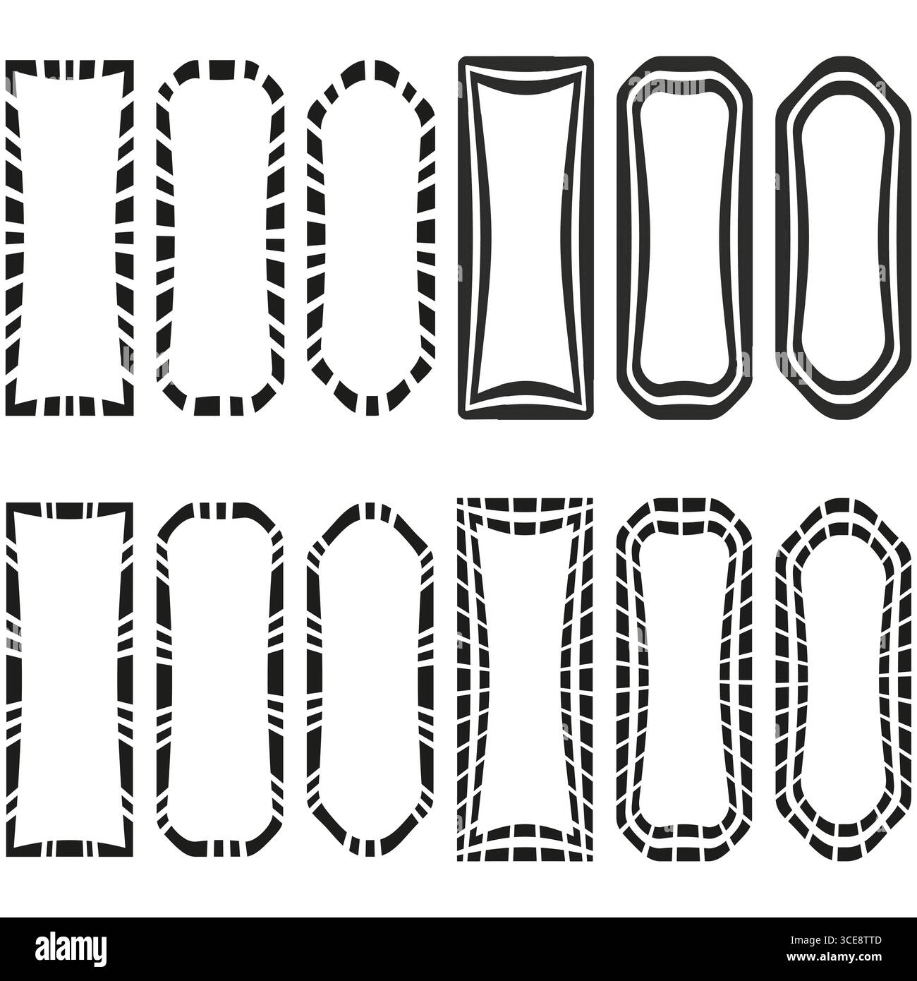 Dotted border frames. Dashed rectangle shapes. Outline design elements. Vector collection ...