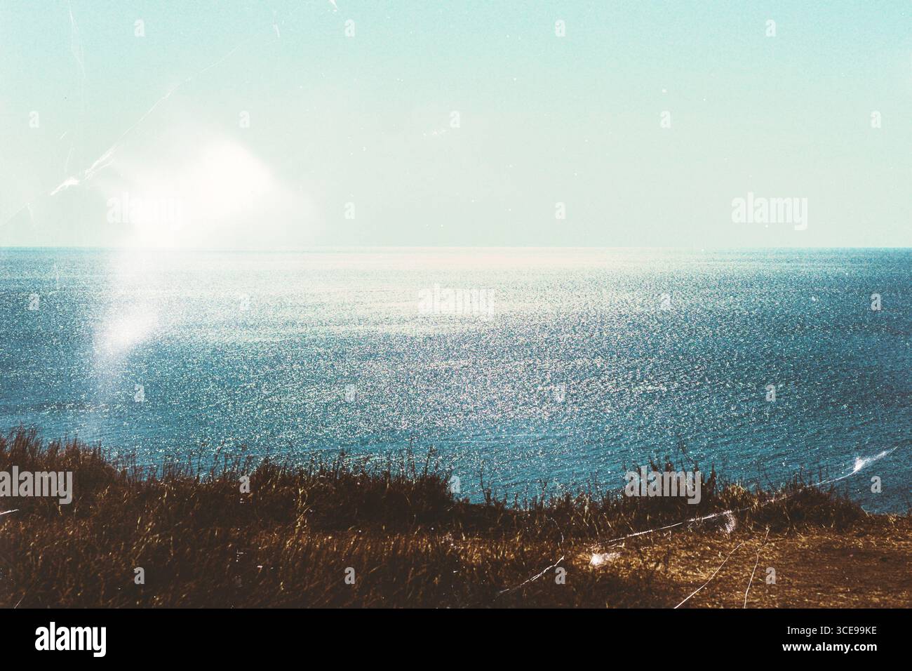 Nature landscape with grain effect and retro style Stock Photo - Alamy