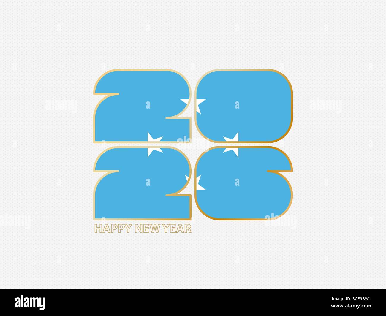 Abstract numbers 2026 with flag of Micronesia. Vector illustration ...