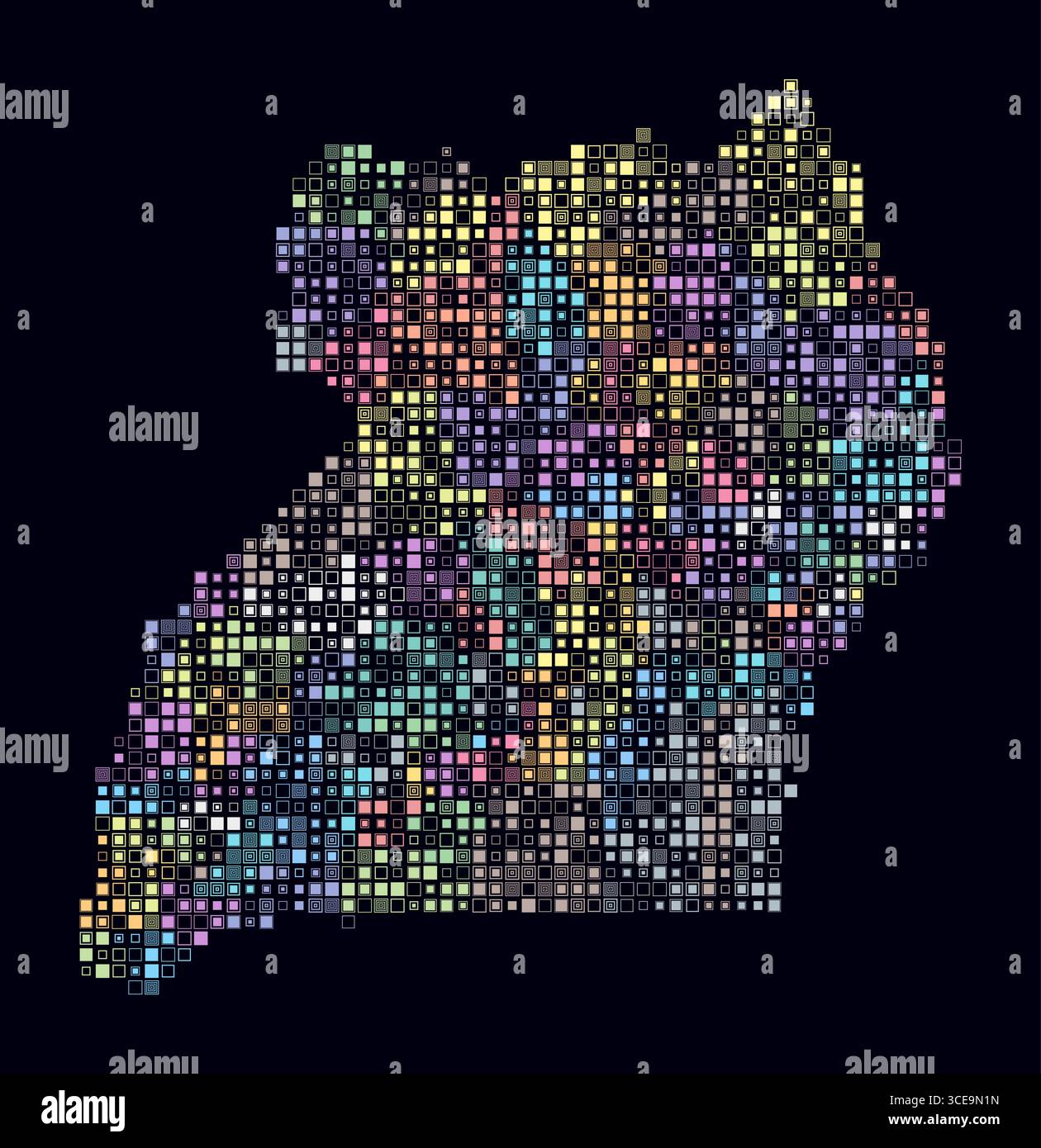 Abstract uganda map Stock Vector Images - Alamy