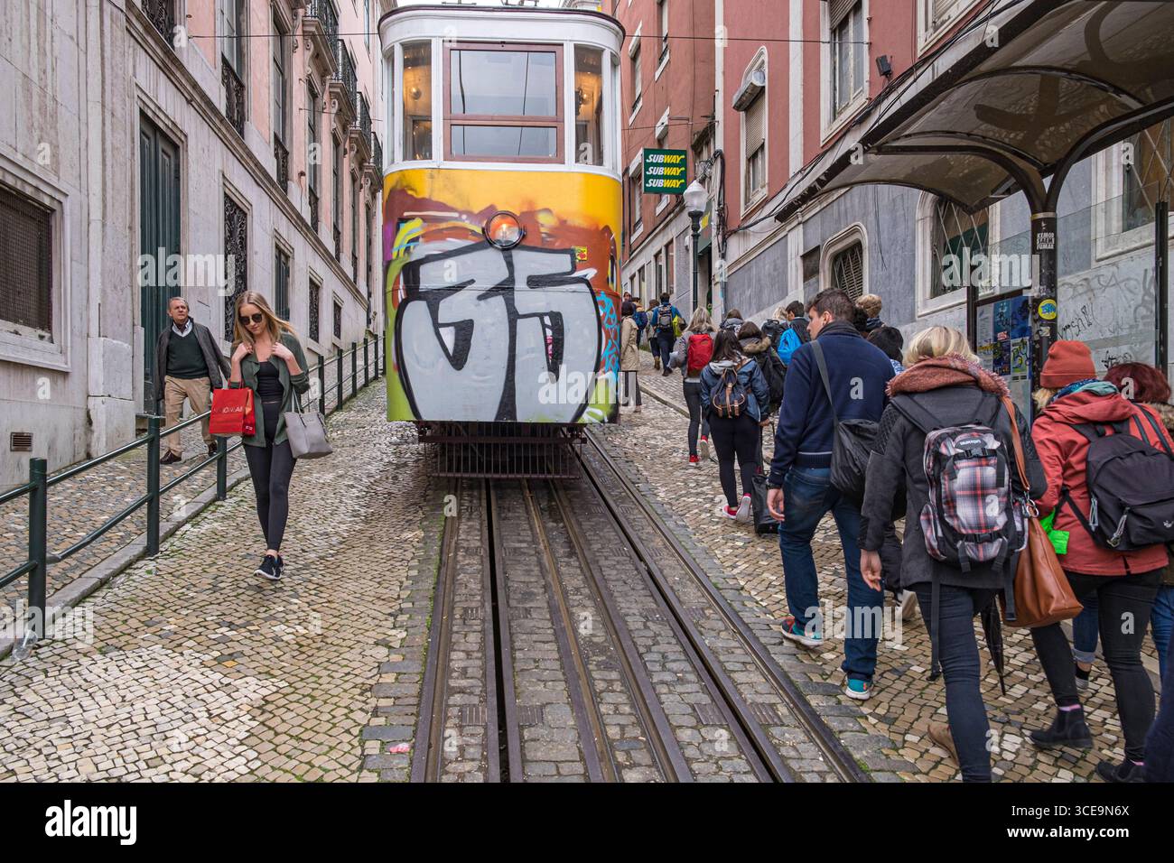 Graffiti on funicular railway hi-res stock photography and images - Alamy
