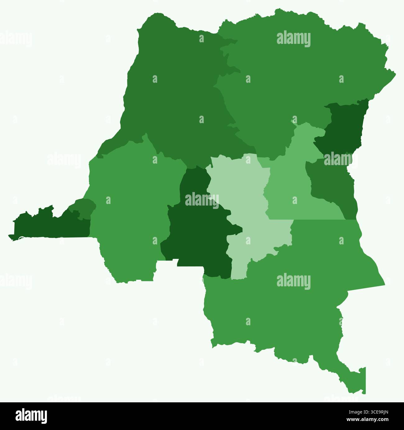 Map of Democratic Republic of the Congo with regions. Just a simple ...