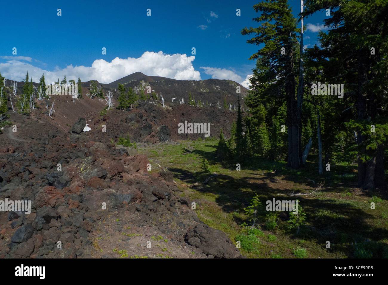 Ancient lava field at Sawyer Bar on the Pacific Crest Trail in the ...