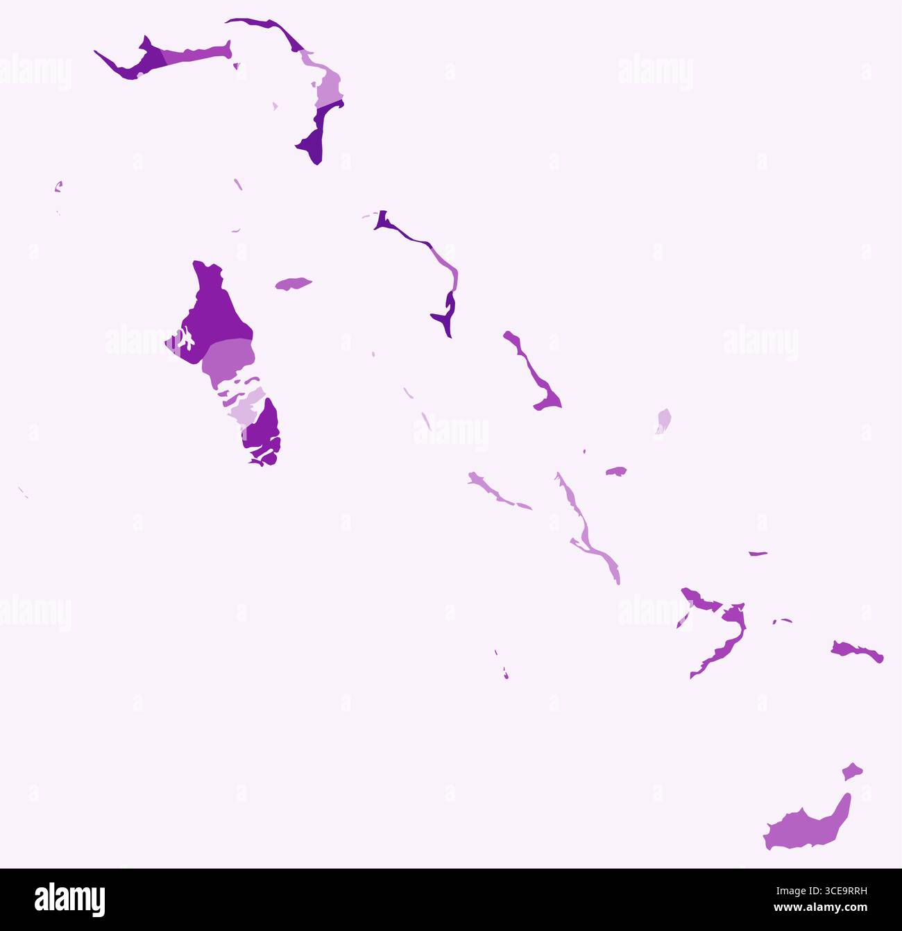 Map of Bahamas with regions. Just a simple country border map with ...
