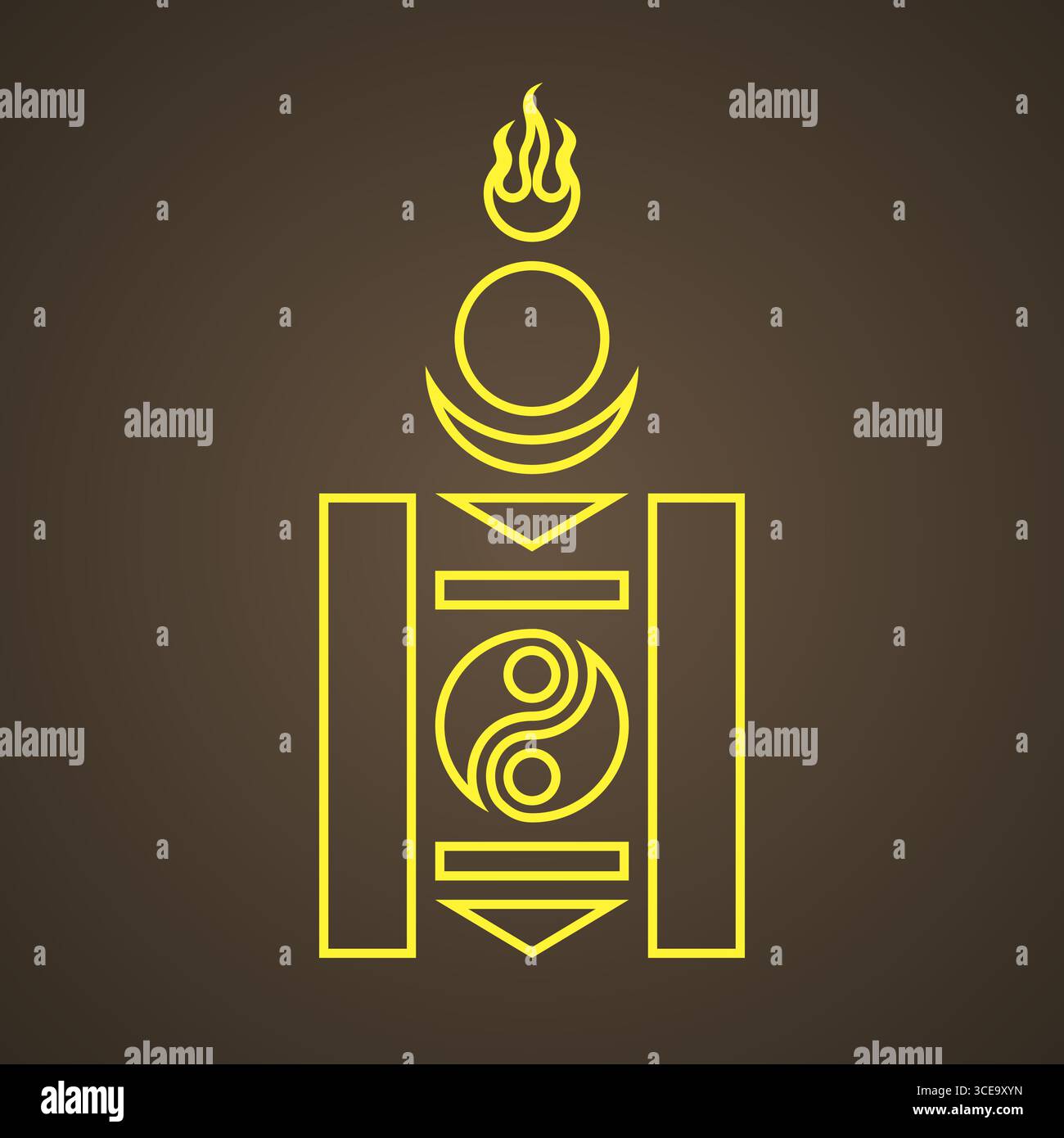 Soyombo symbol - symbol from the flag of Mongolia Stock Vector Image ...
