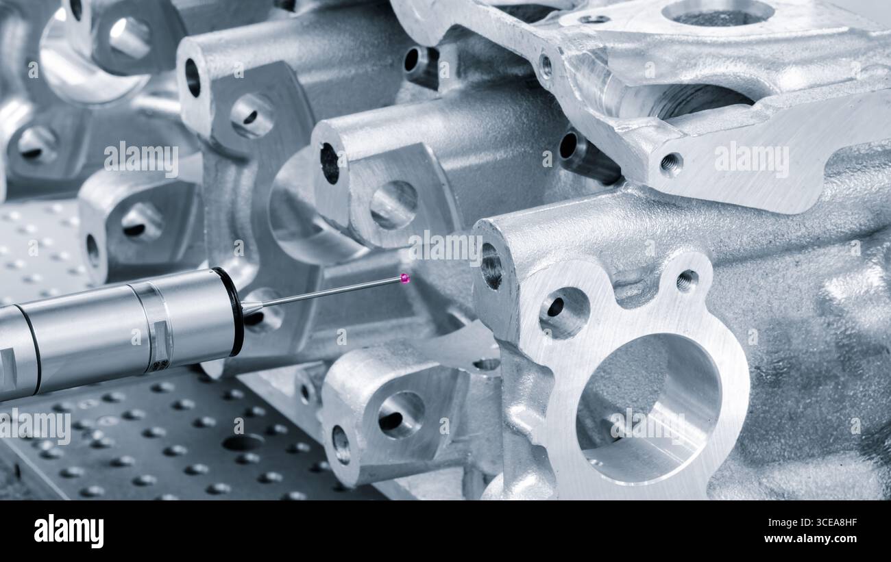 Quality control on milling CNC machine, coordinate measuring machine ...
