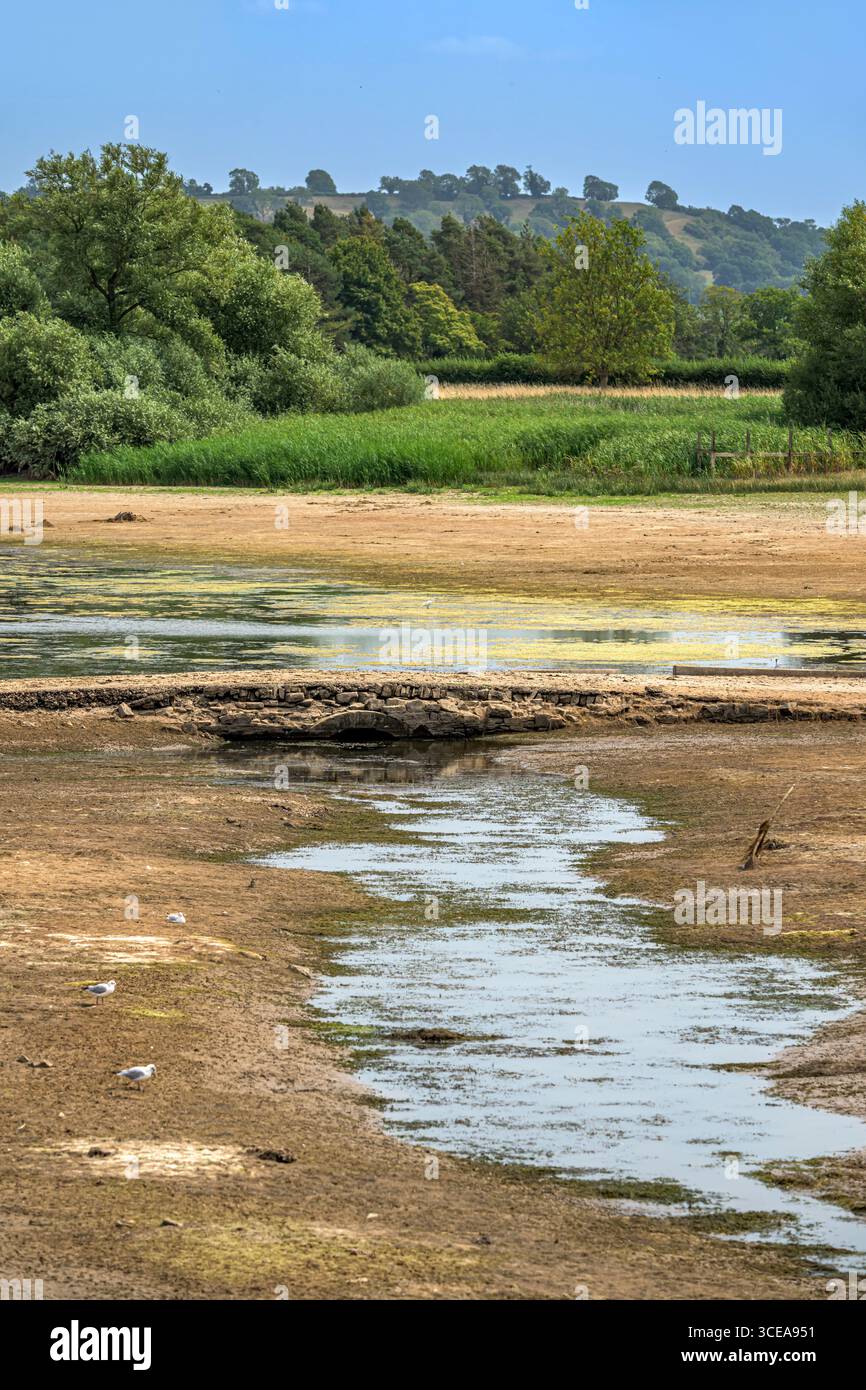 The submerged old road and bridge of Moreton Village in Chew Valley ...