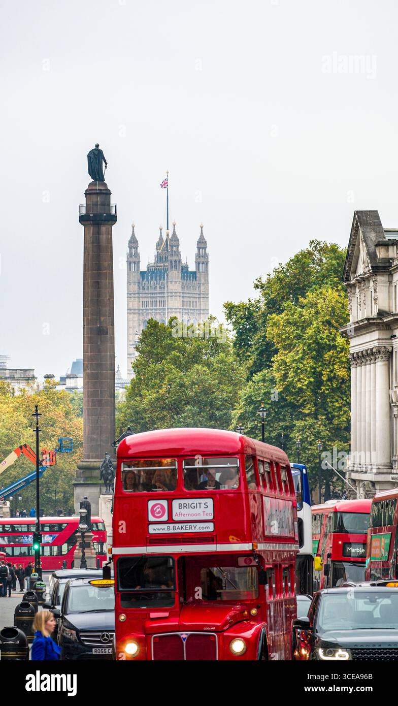 Duke of York Column and the Victoria Tower of the Palace of Westminster ...