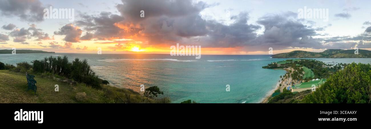 Panoramic views of the shorelines and tropical scenery on the beaches ...