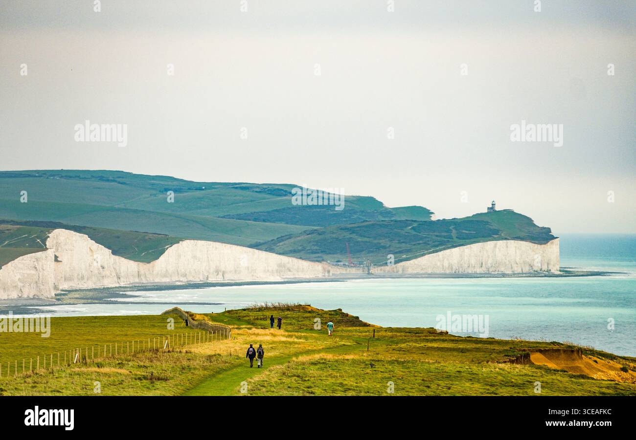 Views of the Seven Sisters Cliffs, Birling Gap and the Belle Tout ...