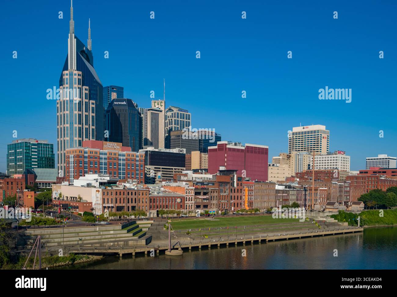 View of downtown Nashville and the Cumberland River from the John ...