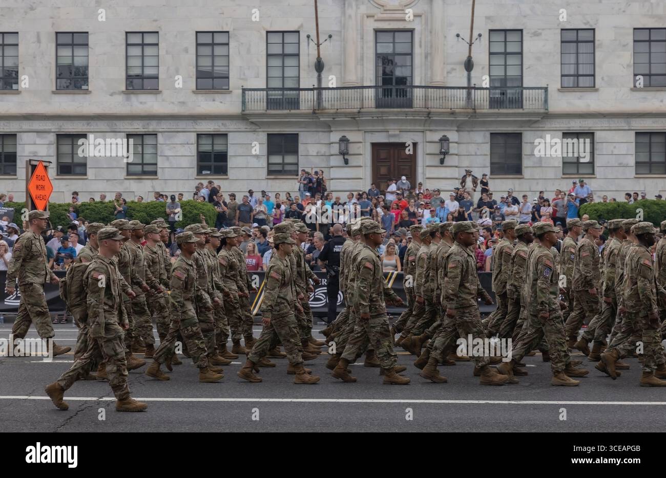 WASHINGTON, D.C. – June 14, 2025: Soldiers march in the 250th ...