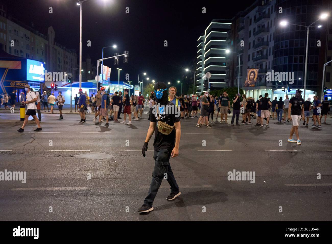 August 16, 2025, Belgrade, Vojvodina province, Serbia: Demonstrators ...