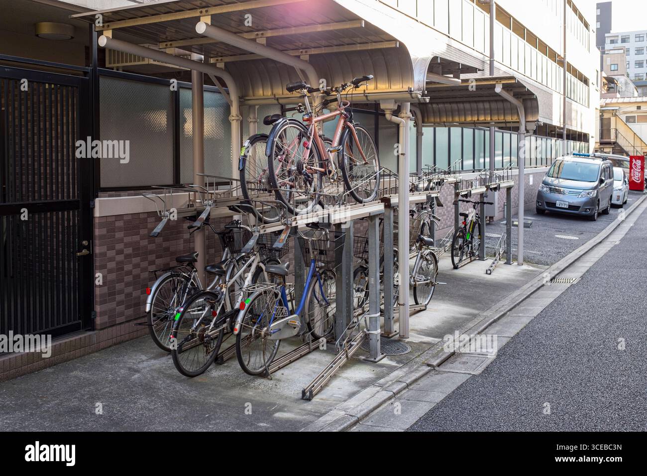 Bicycle storage racks, Bunkyo, Tokyo, Honshu, Japan Stock Photo - Alamy
