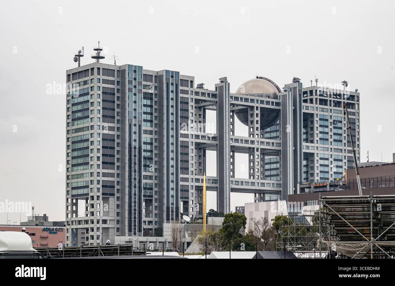 Unique architecture of the Fuji Television Building, Odaiba, Koto ...