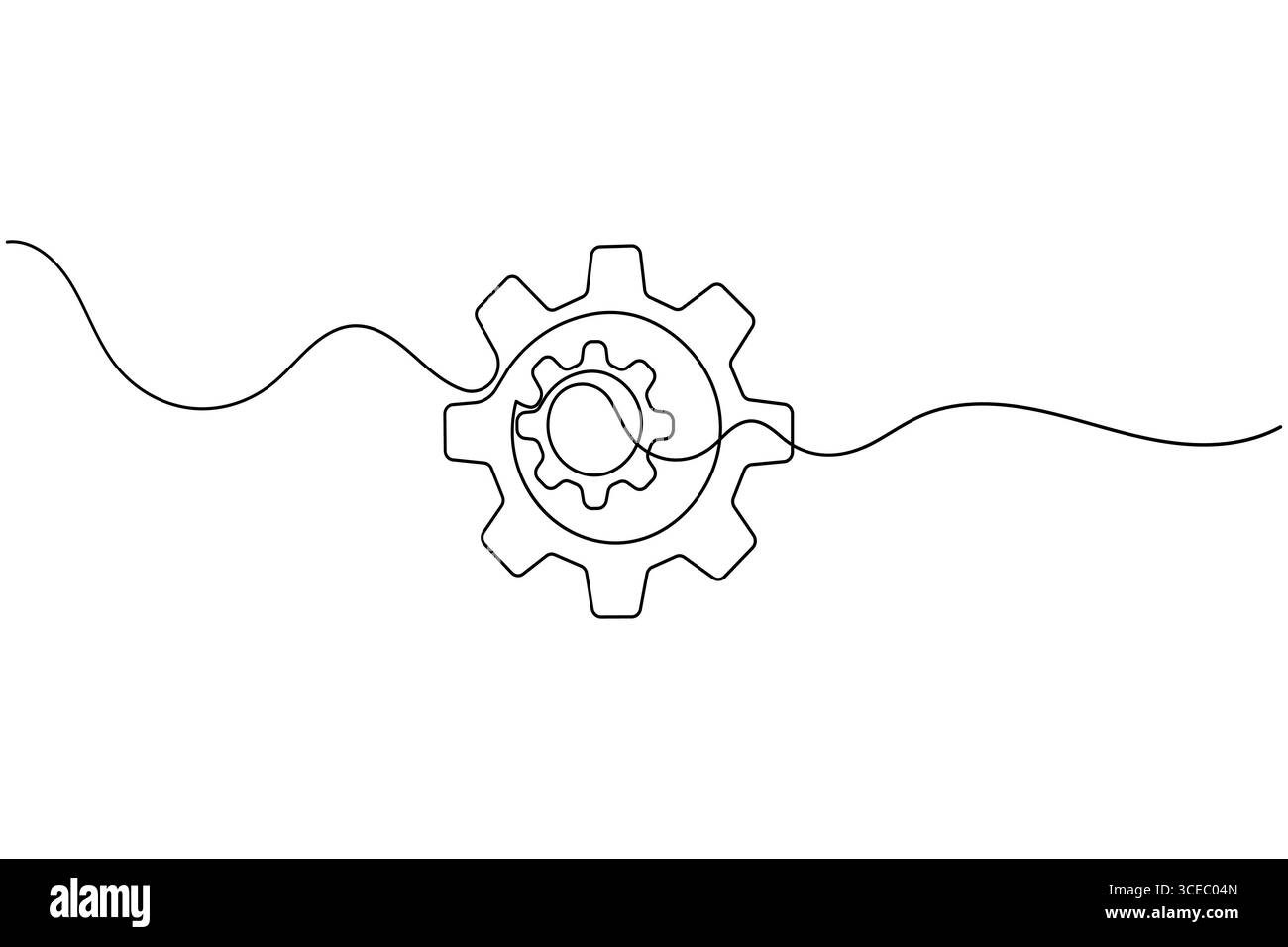 Gear wheel drawing Stock Vector Images - Alamy