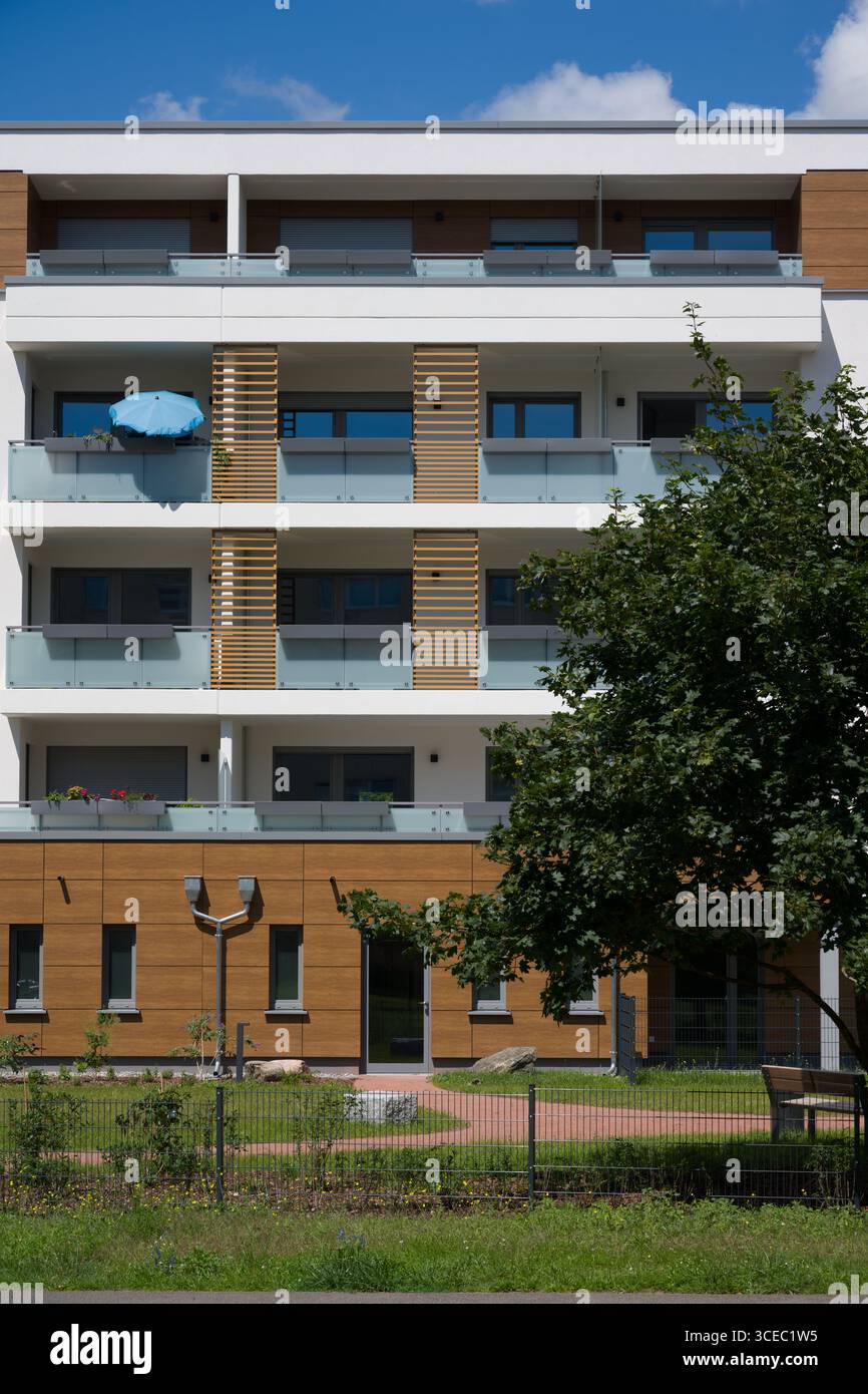 Exterior of a modern residential apartment building with its inner ...