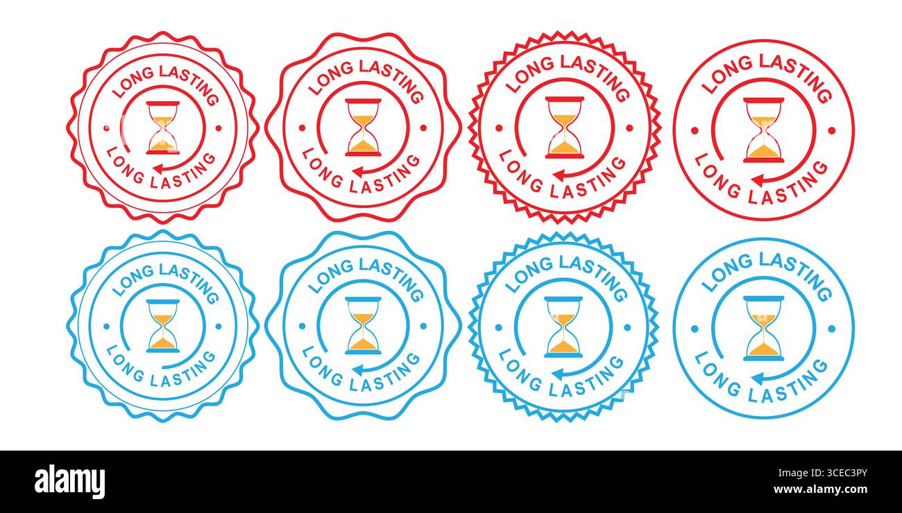 Long lasting hourglass badge hi-res stock photography and images - Alamy
