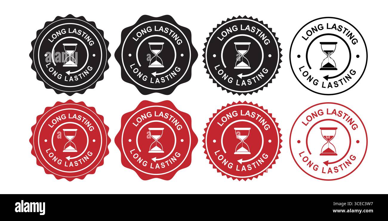 Long lasting hourglass badge hi-res stock photography and images - Alamy