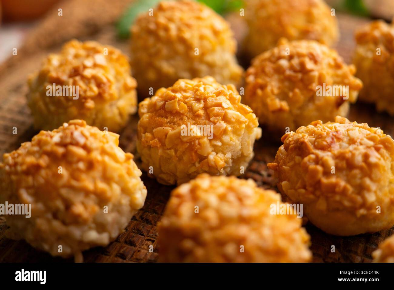 Panellets with pine nuts and almonds. A typical Catalan dessert made ...