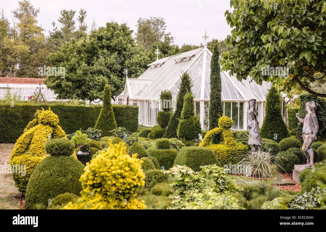 Green houses in the grounds of Eythrope Gardens, Buckinghamshire Stock ...