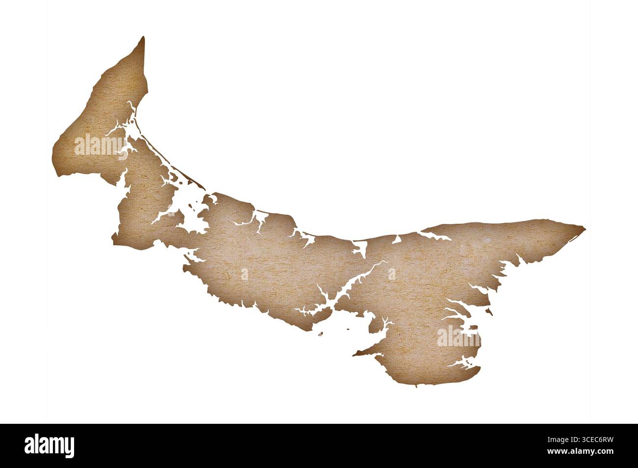 Accurate and detailed map of Prince Edward Island on grunge paper Stock ...