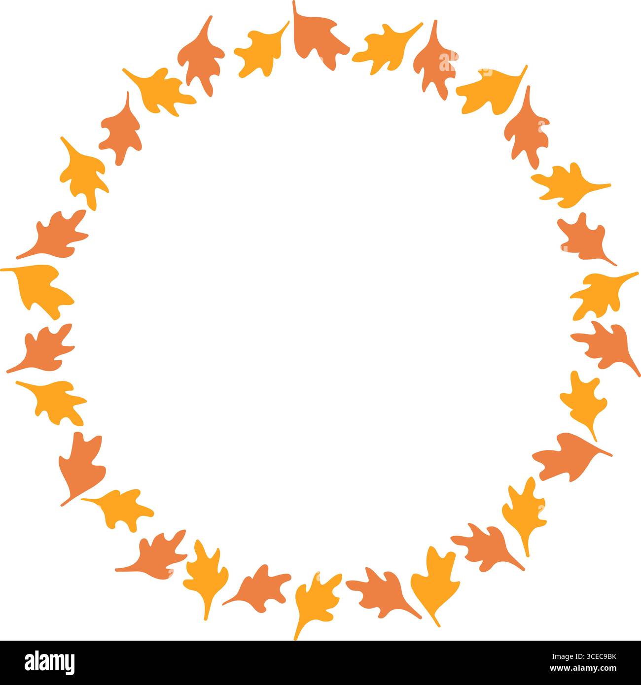 Border frame template with leaf elements decoration. Round border with ...
