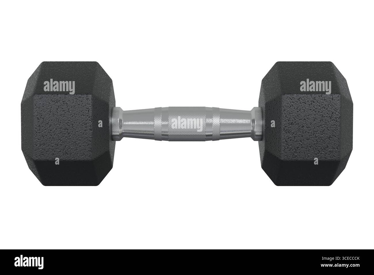 Blank Hex Dumbbell, weightlifting gym equipment side view Stock Photo ...