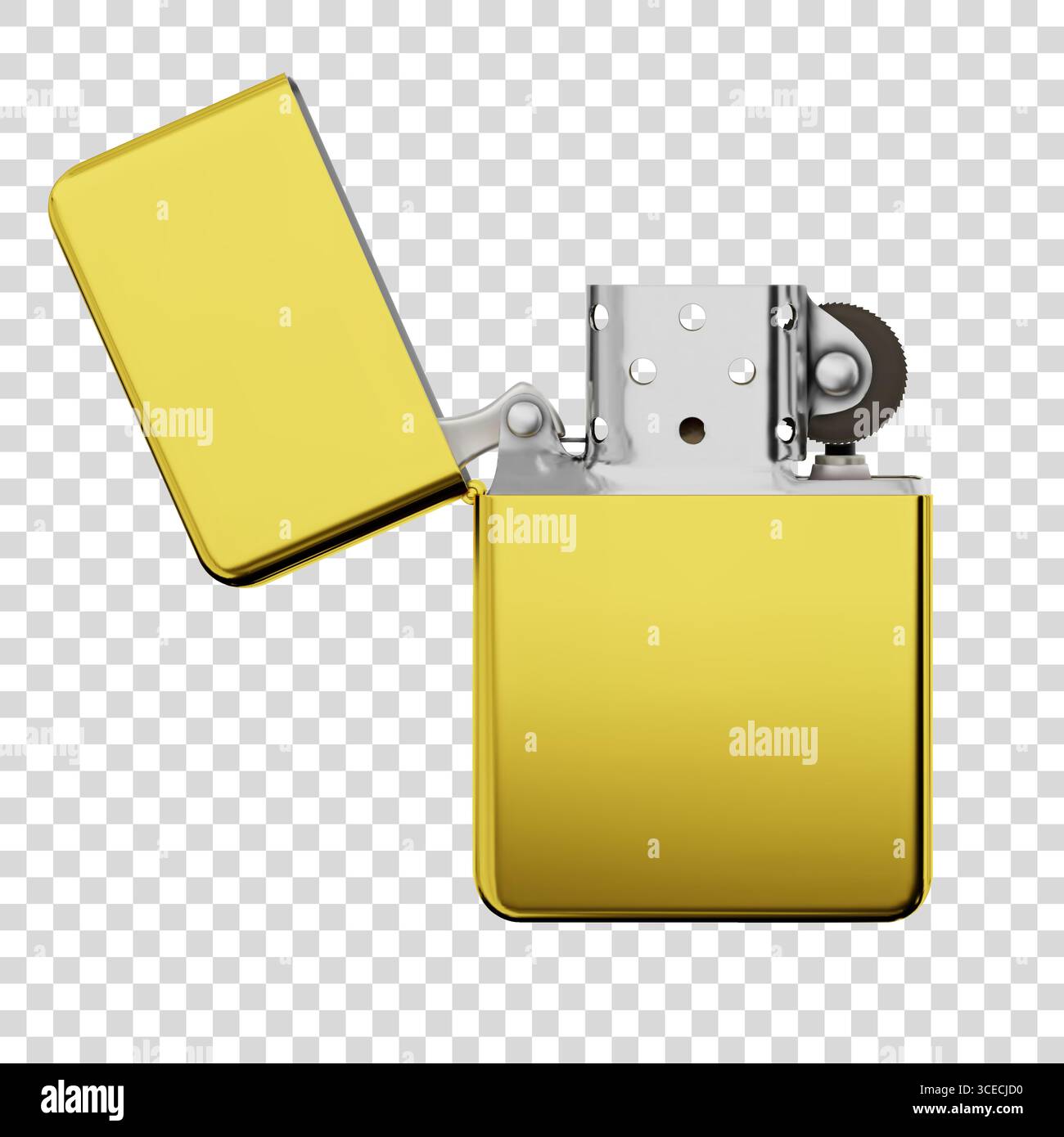 Metallic luxury lighter with open cover on checkered background Stock ...