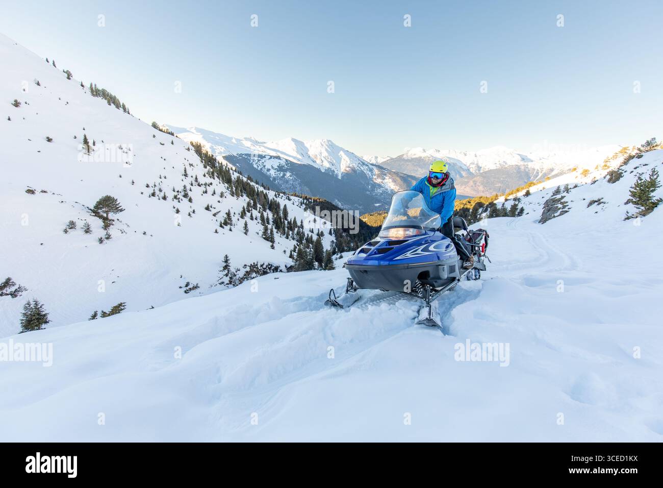 Snowmobile ride through forest hi-res stock photography and images - Alamy